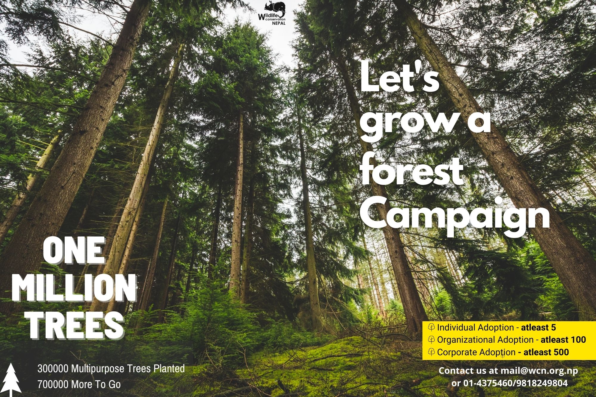 ONE MILLION TREES - Let's grow a forest | – Wildlife Conservation Nepal ...